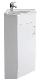 Marolino Single Door Corner Floor Standing Vanity Unit & Round Basin ...